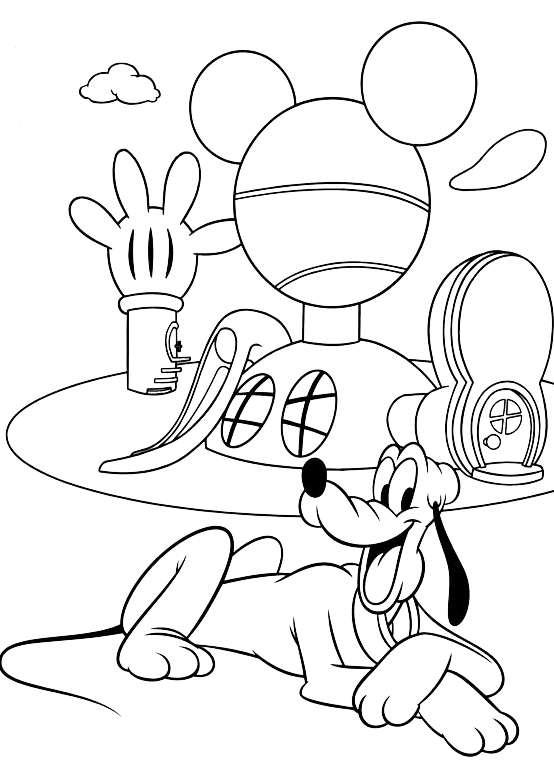 Disney Classici - Pluto davanti alla casa di Topolino Disney Classici - Pluto davanti alla casa di Topolino