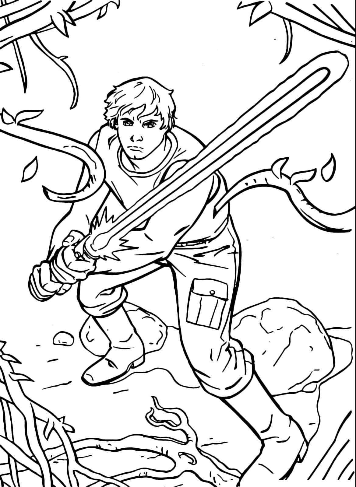 Star Wars - Luke Skywalker si allena con la spada laser Star Wars - Luke Skywalker si allena con la spada laser